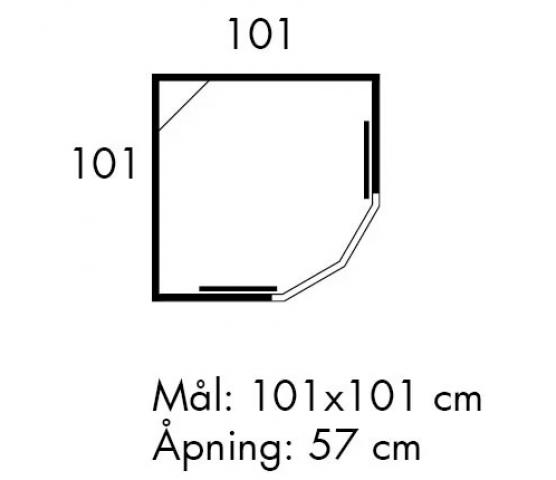 MACRO FLOW SEMI DUSJKABINETT MED INNFELT BLANDEBATTERI 101X101 HVIT ...
