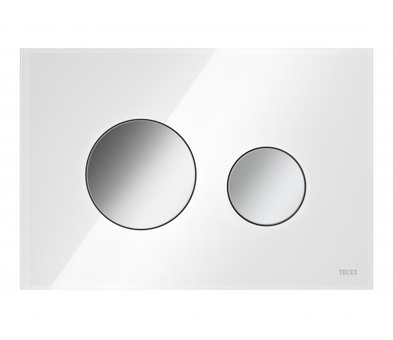 TECE LOOP HVIT GLASSPLATE+KNAPPER MATT KROM | Tempe VVS