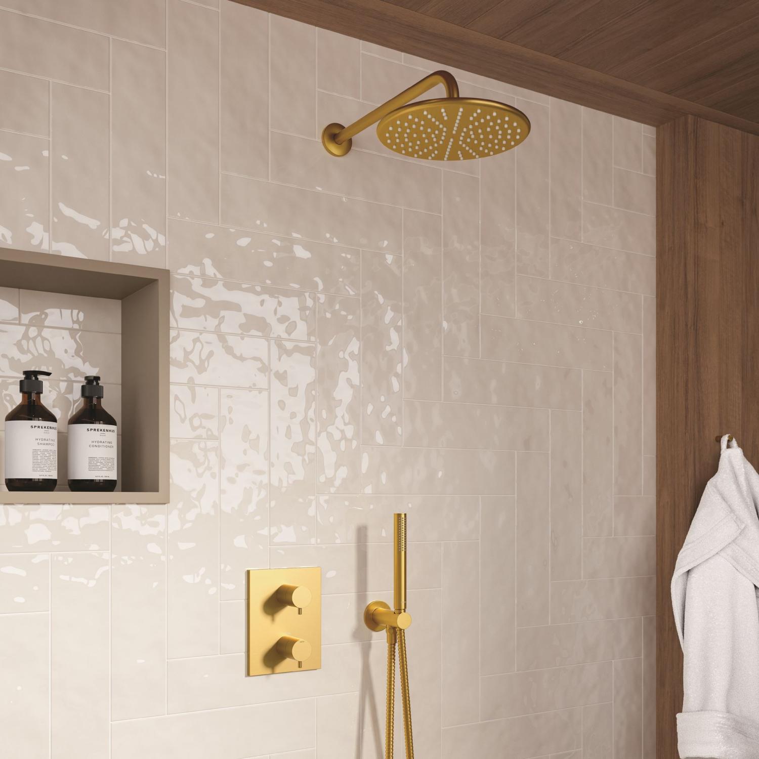 DAMIXA SILHOUET TAKDUSJ FOR INNBYGGING KOMPLETT PAKKE BØRSTET MESSING ...