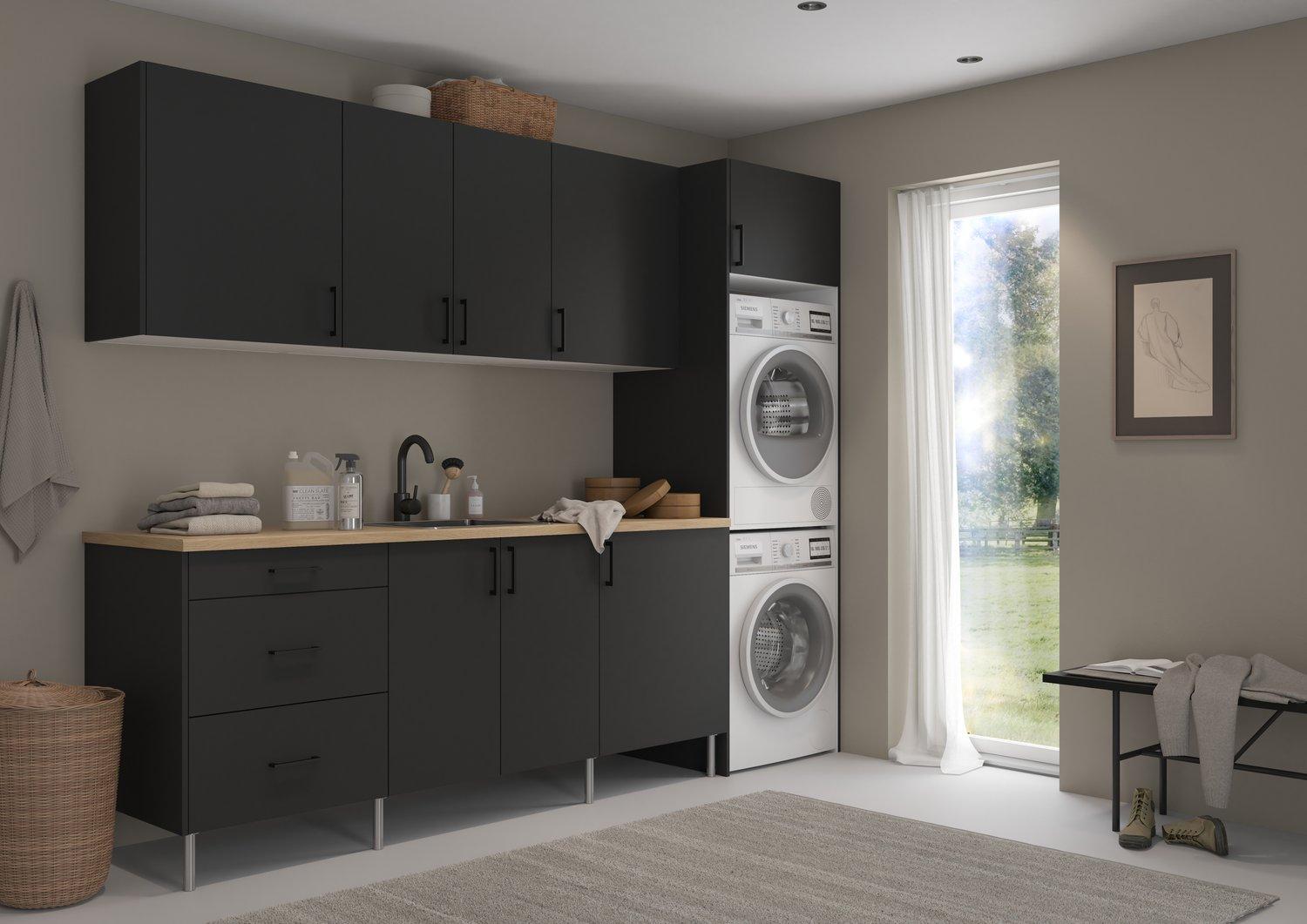 LINN BAD VASKEROMSINNREDNING (OPPSETT 317, SORT MATT | Tempe VVS