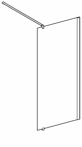 CONTURA SPACE DUSJVEGG MED VEGGFESTE (STØTTESTAG) KROM PROFIL | Tempe VVS