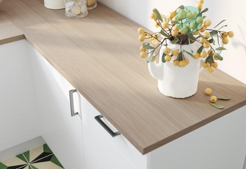 LINN BAD BENKEPLATE 120 CM M/RETT KANT INKL. ENDELISTING, EIK | Tempe VVS