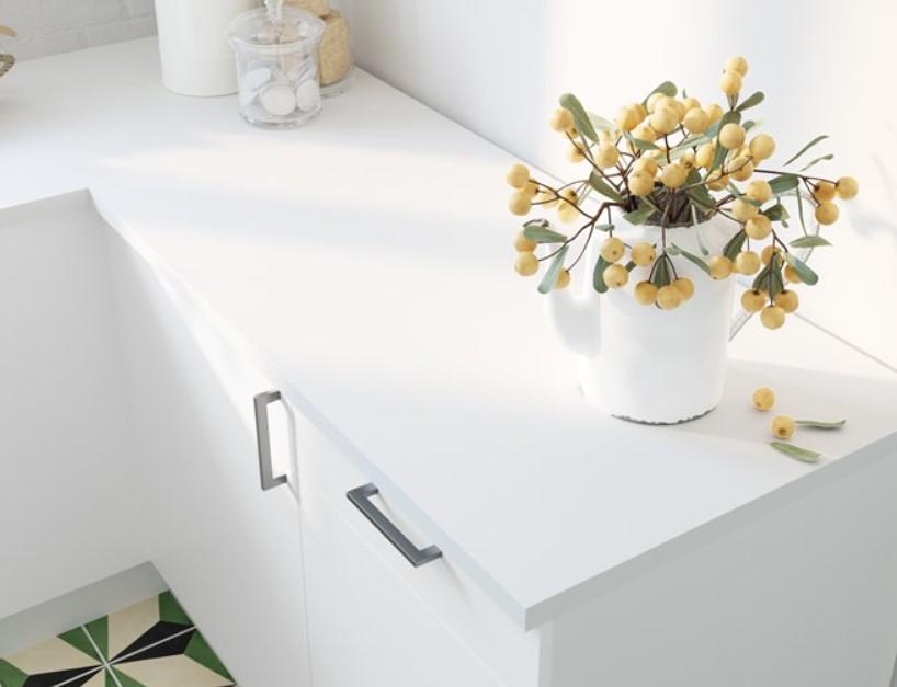 LINN BAD BENKEPLATE 120 CM M/RETT KANT INKL. ENDELISTING, HVIT | Tempe VVS